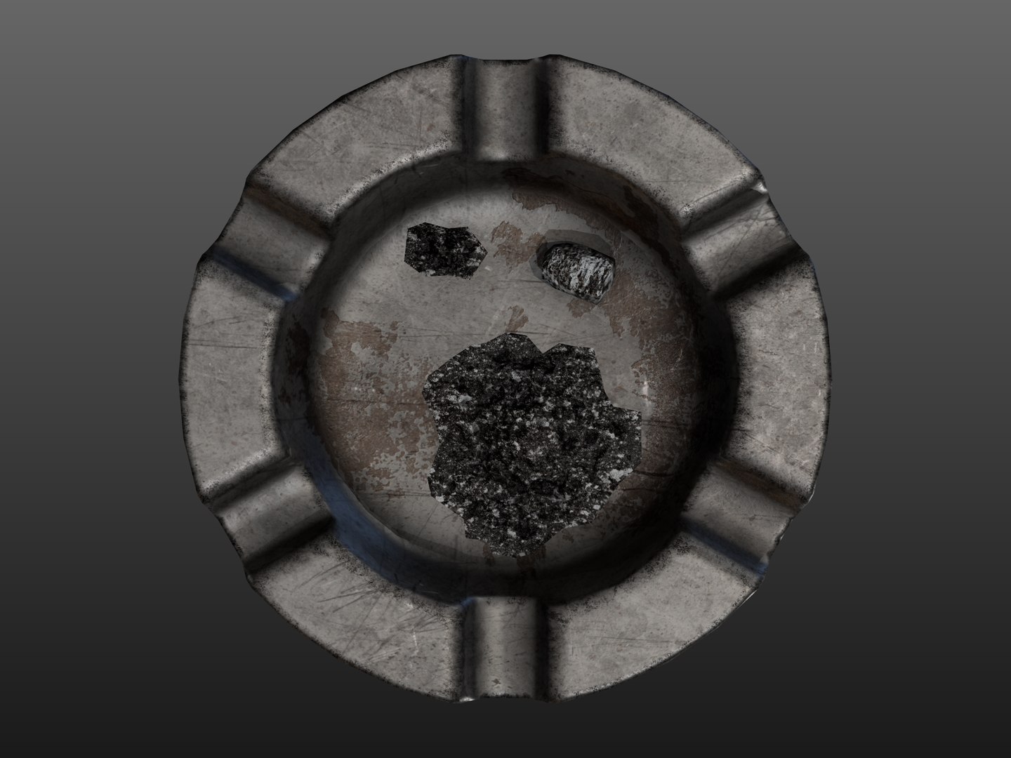 3d heavy ashtray ashes model