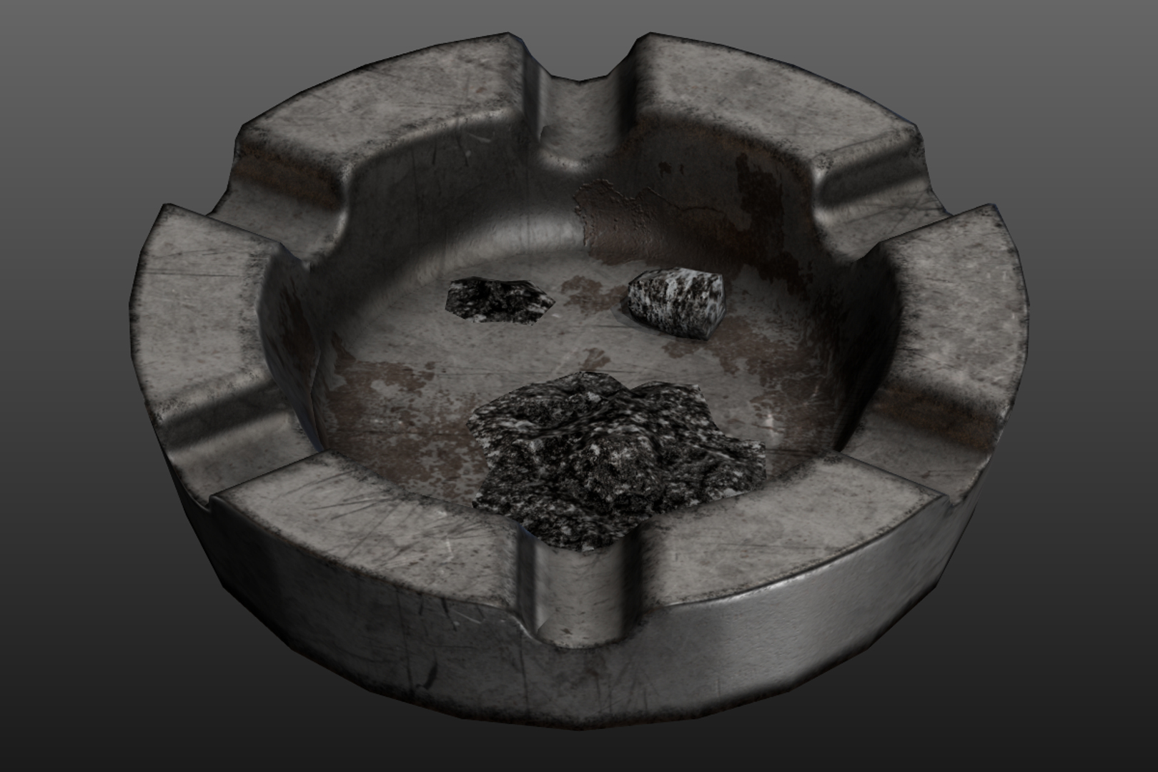 3d heavy ashtray ashes model