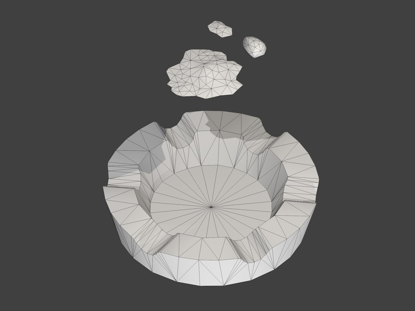 3d heavy ashtray ashes model
