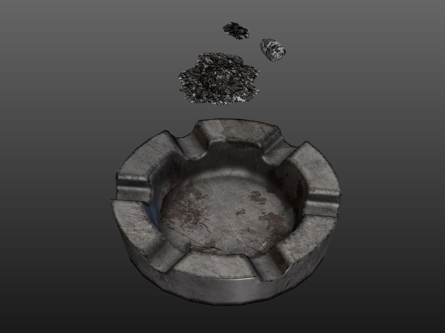 3d heavy ashtray ashes model