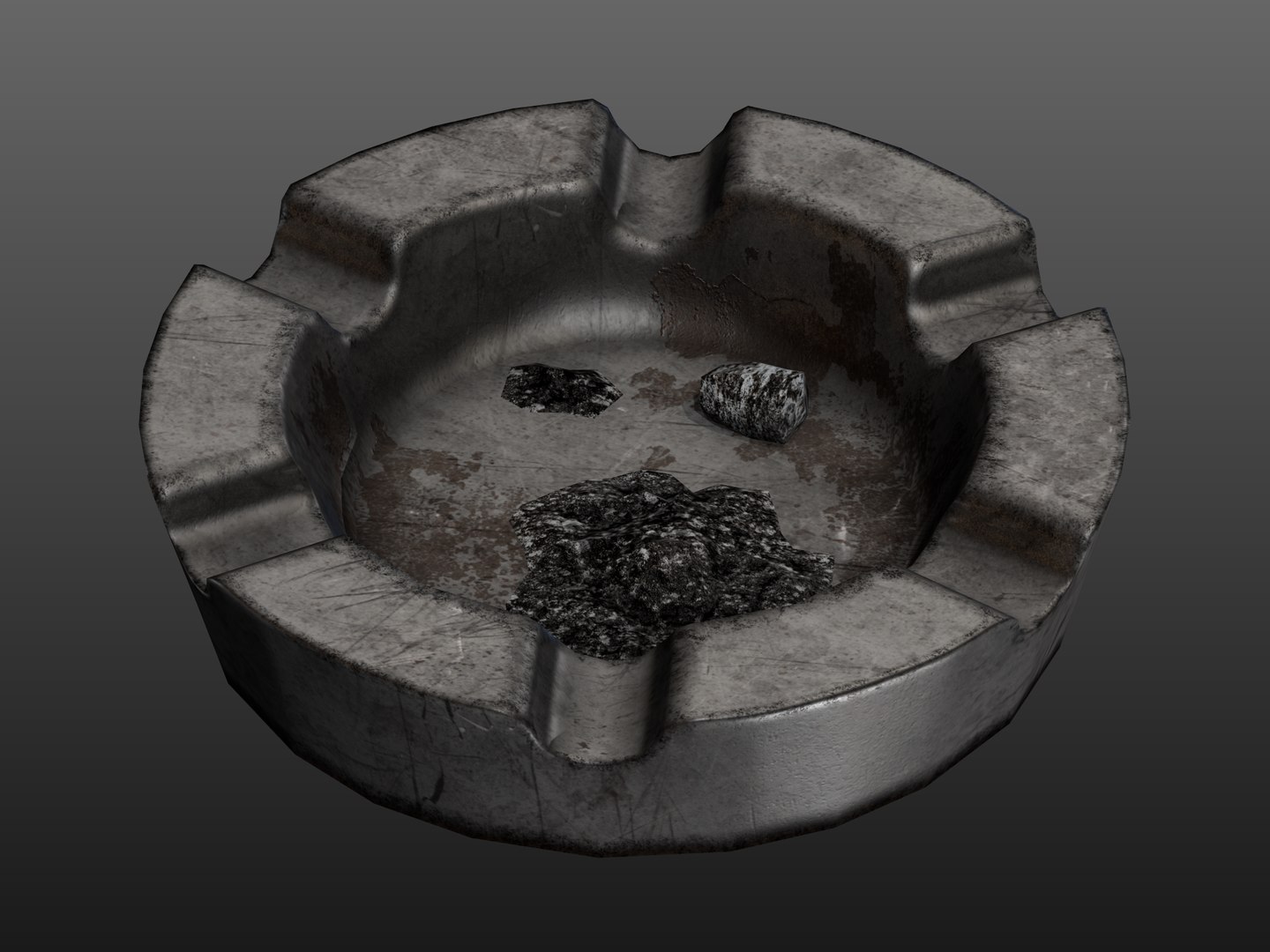 3d heavy ashtray ashes model