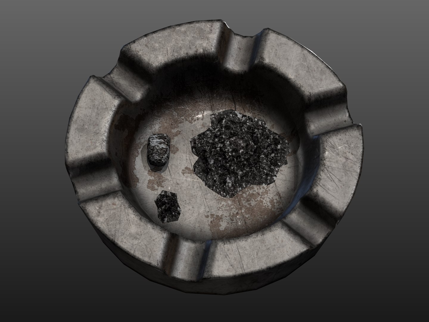 3d heavy ashtray ashes model