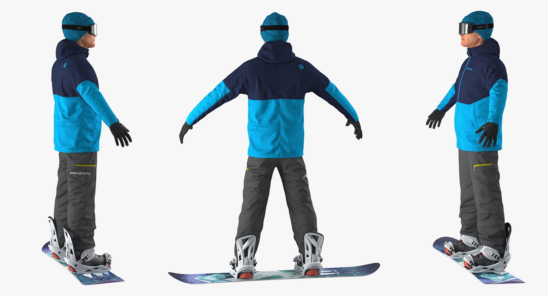 3D snowboarder board mountain snow model - TurboSquid 1375795
