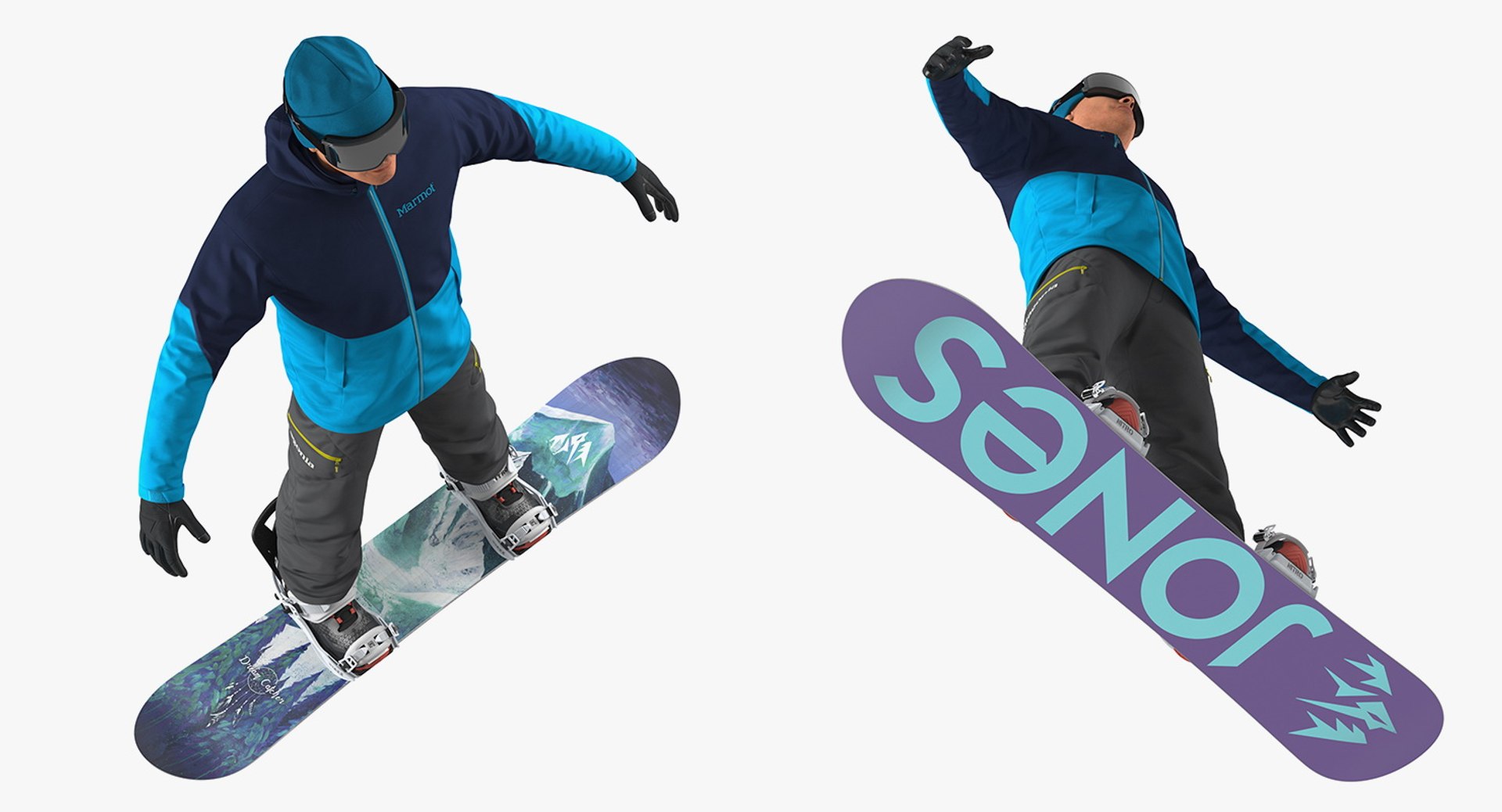 3D snowboarder board mountain snow model - TurboSquid 1375795