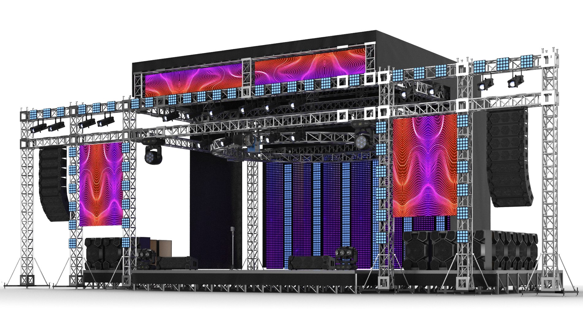 Detailed Concert Stage model - TurboSquid 2115916