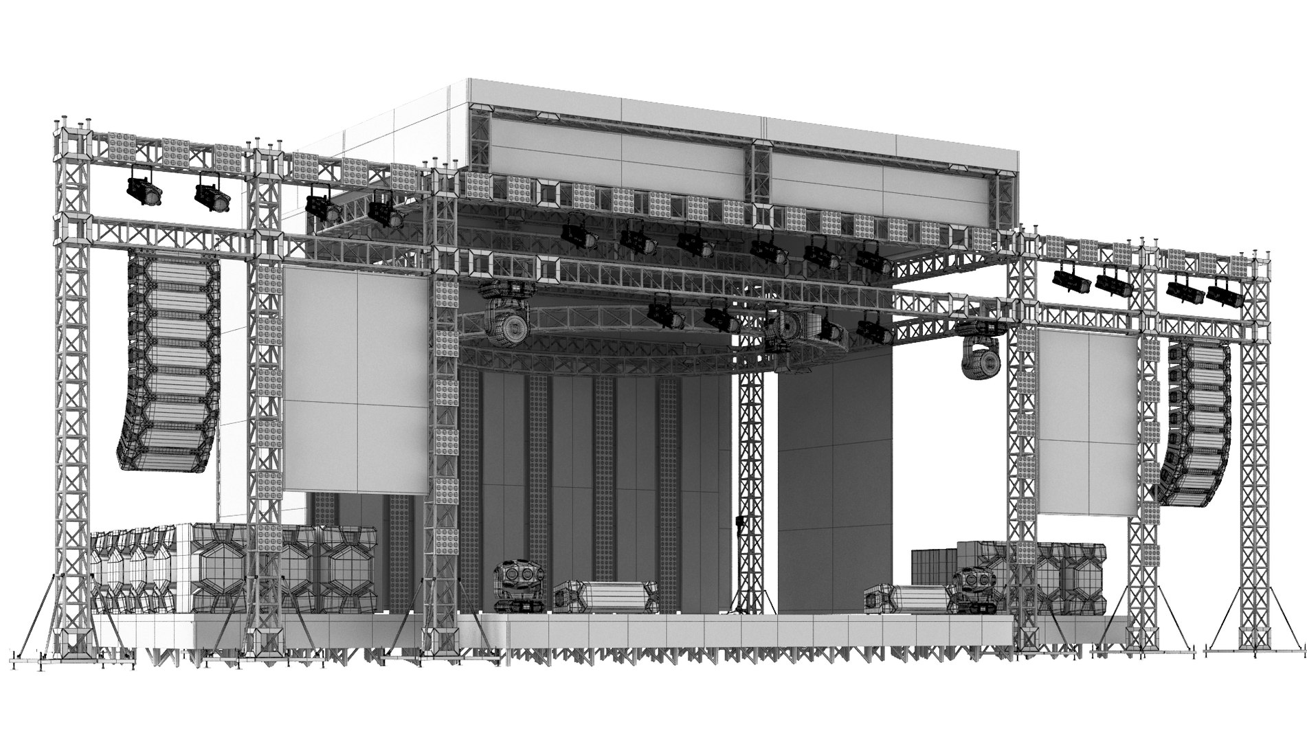 Detailed Concert Stage model - TurboSquid 2115916