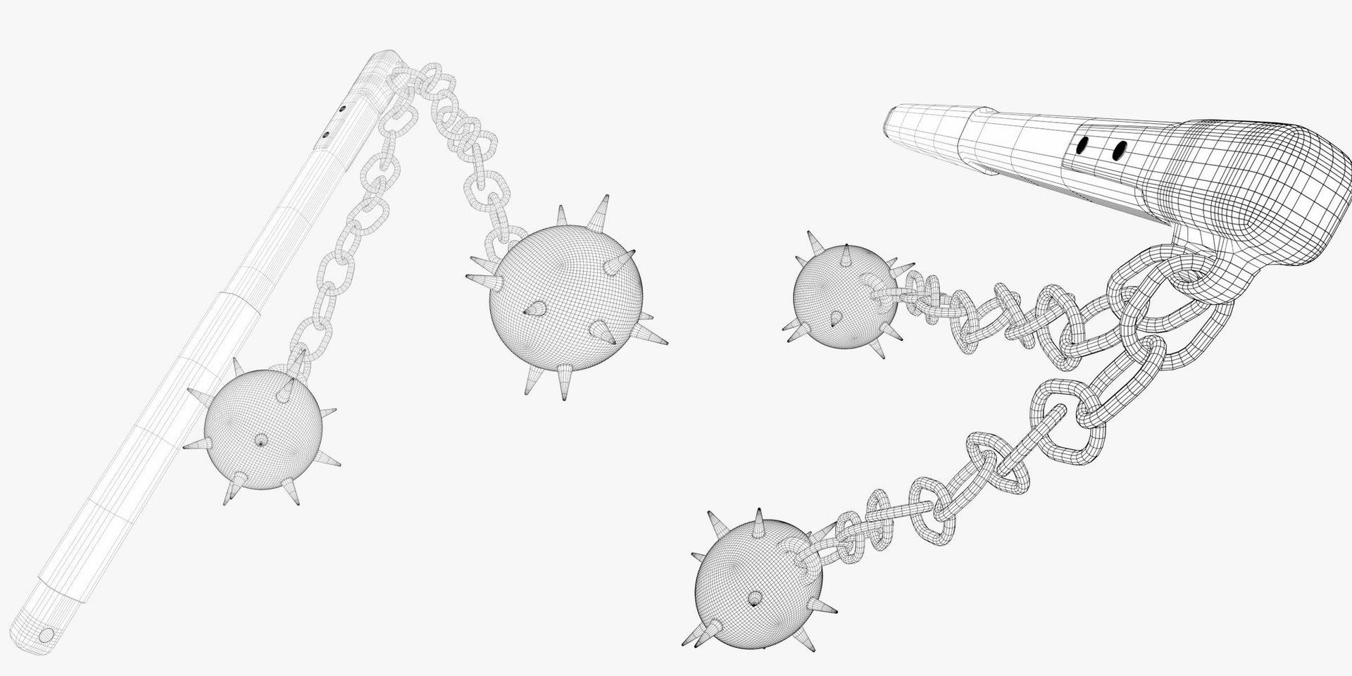 Twin Ball Flail Medieval Weapon 3D Model - TurboSquid 2006043