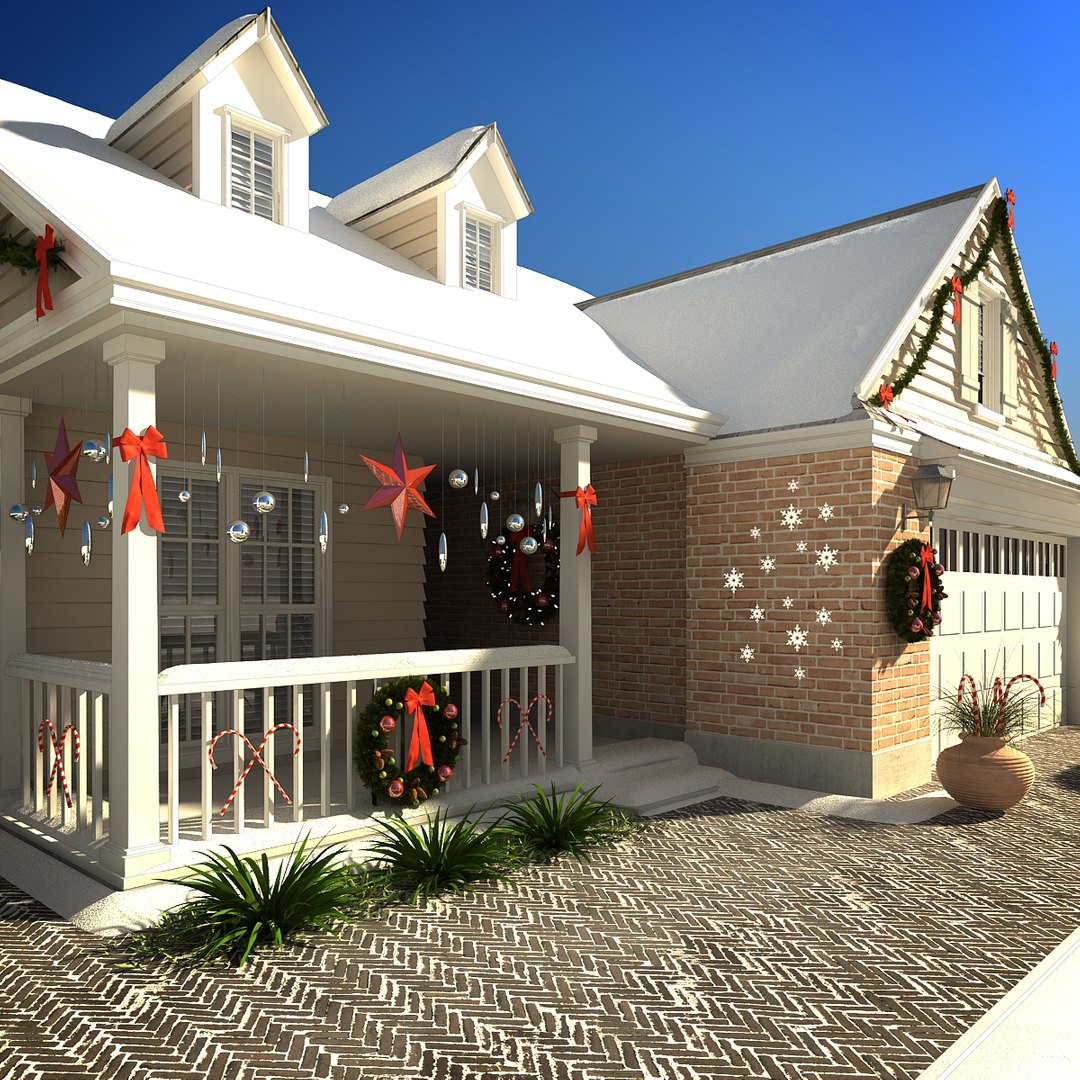 3ds Max Snow Christmas House