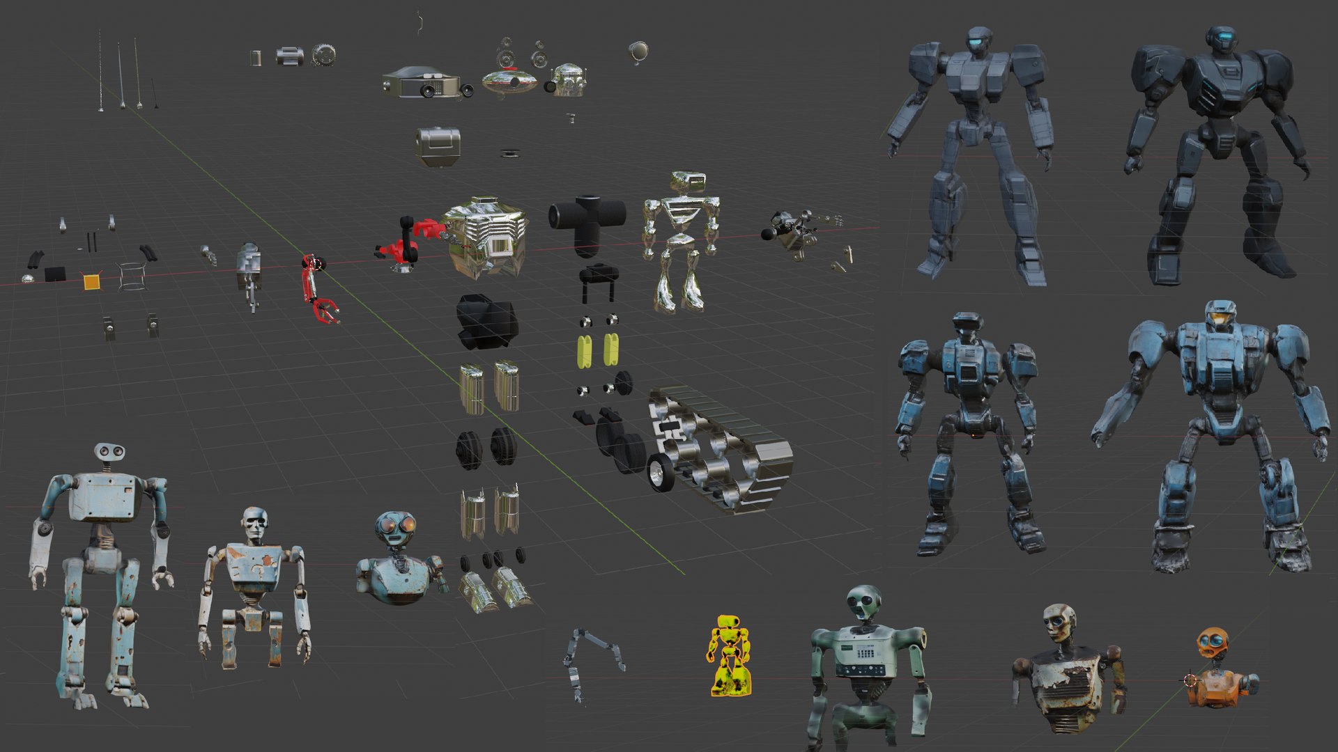 3D Hard Surface Robot Components Model - TurboSquid 2254057
