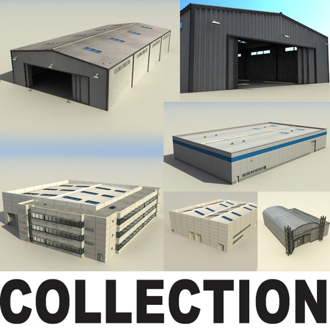 hangars warehouses 3d model