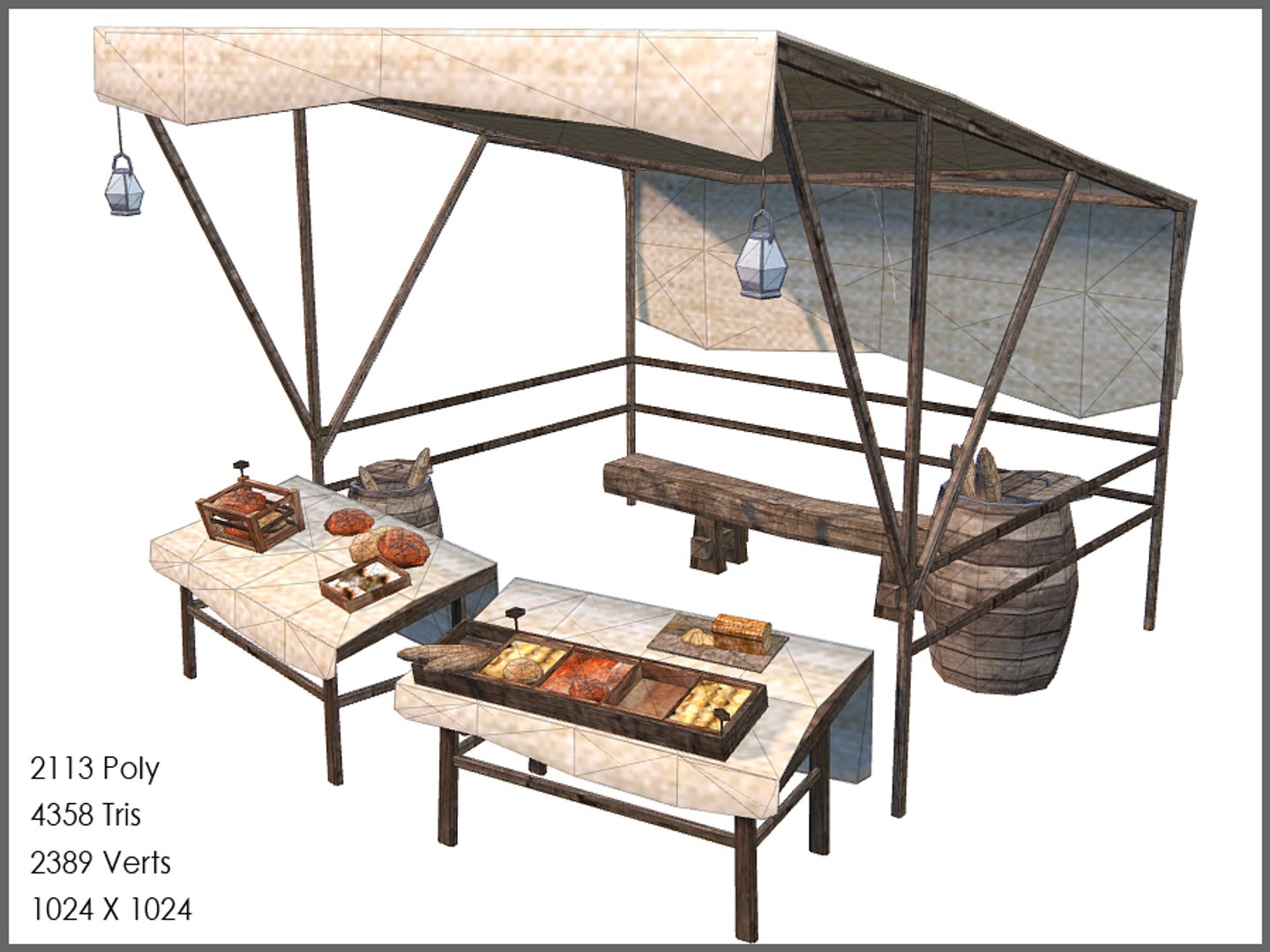bread stall 3d model