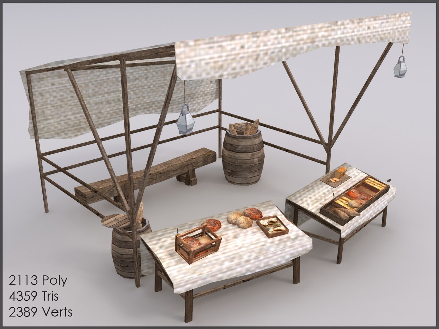 bread stall 3d model