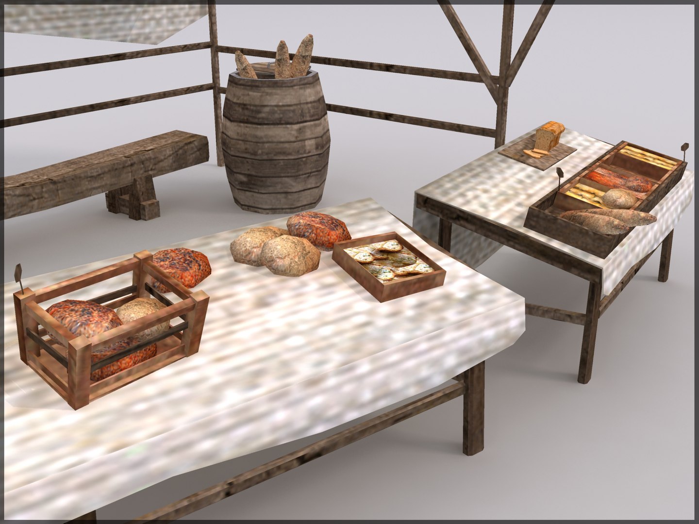 bread stall 3d model