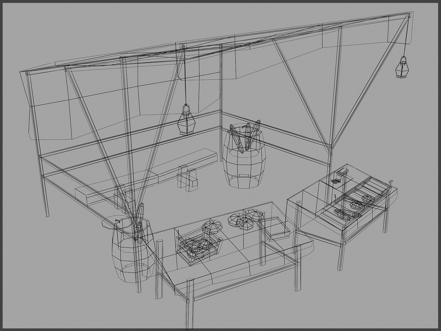 bread stall 3d model