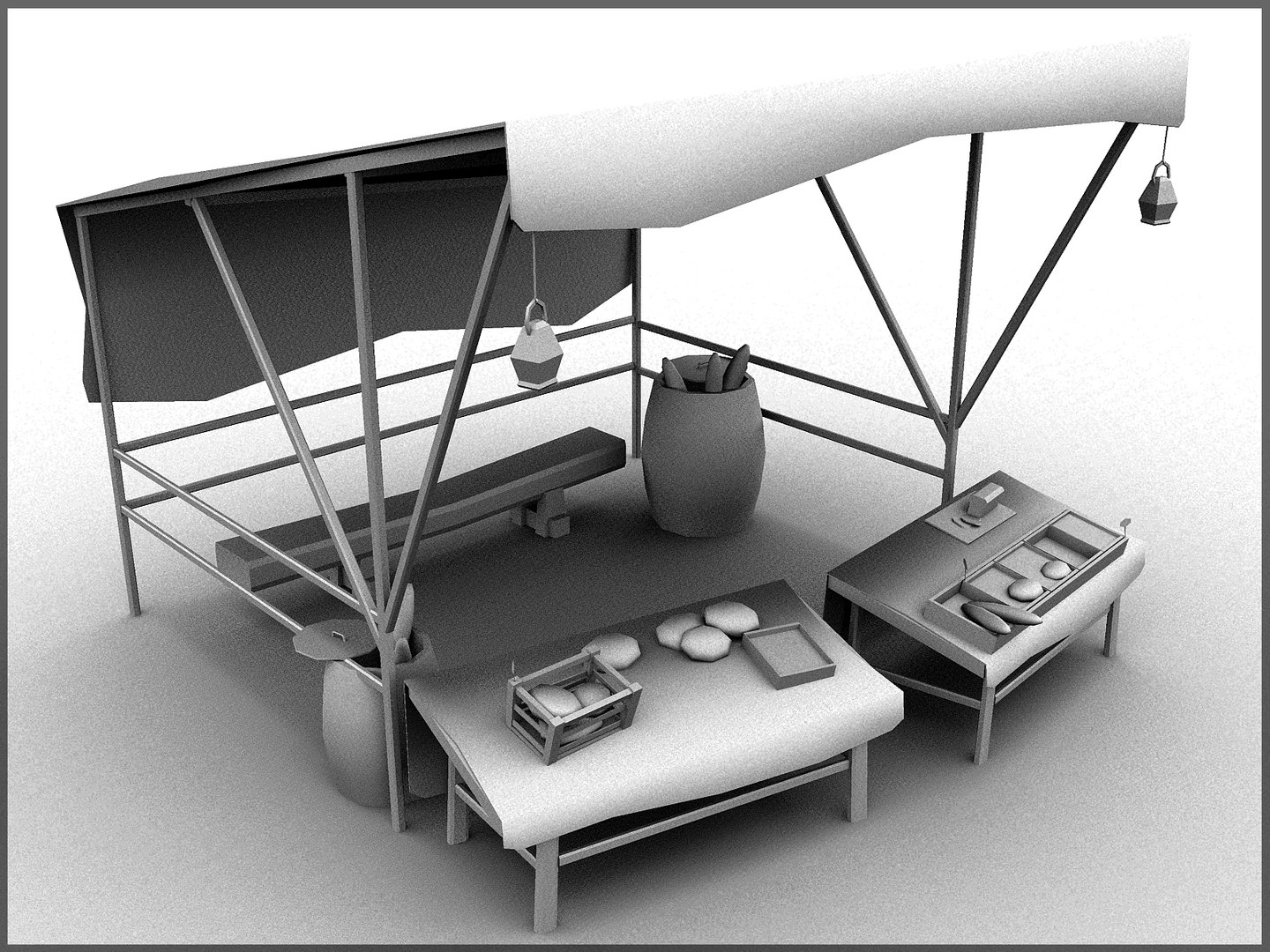 bread stall 3d model