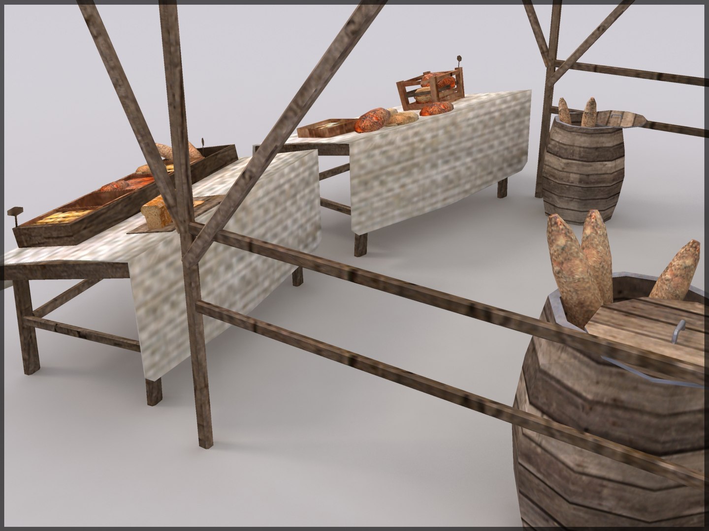 bread stall 3d model