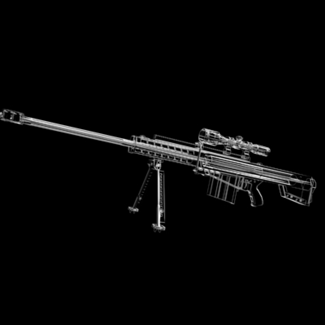 dwg barrett m82 rifle m82a1m