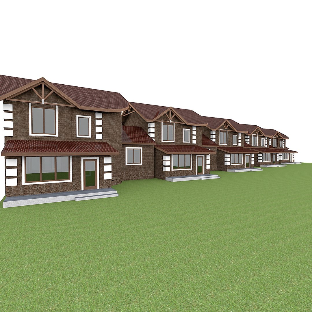 3d model modular stone house