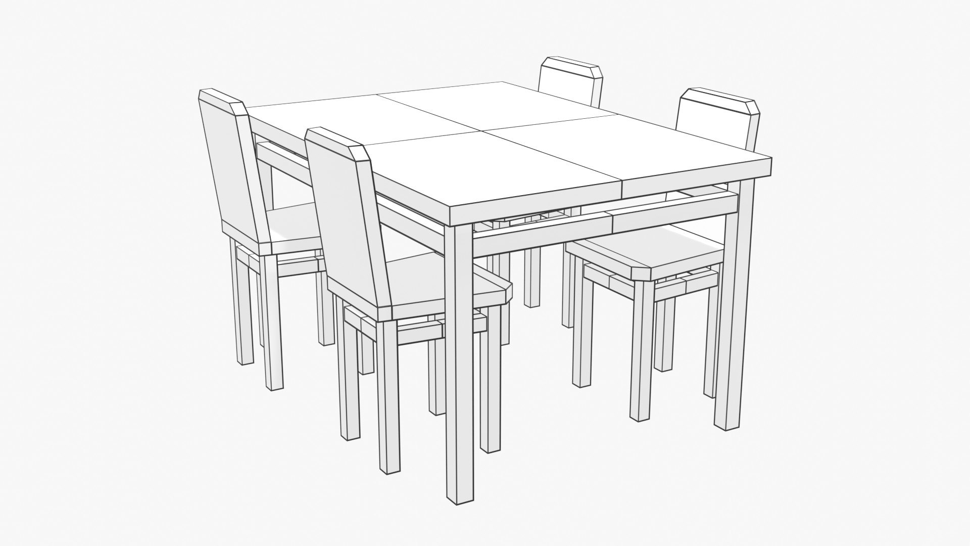 3D Simple RectangularTable - TurboSquid 2175037