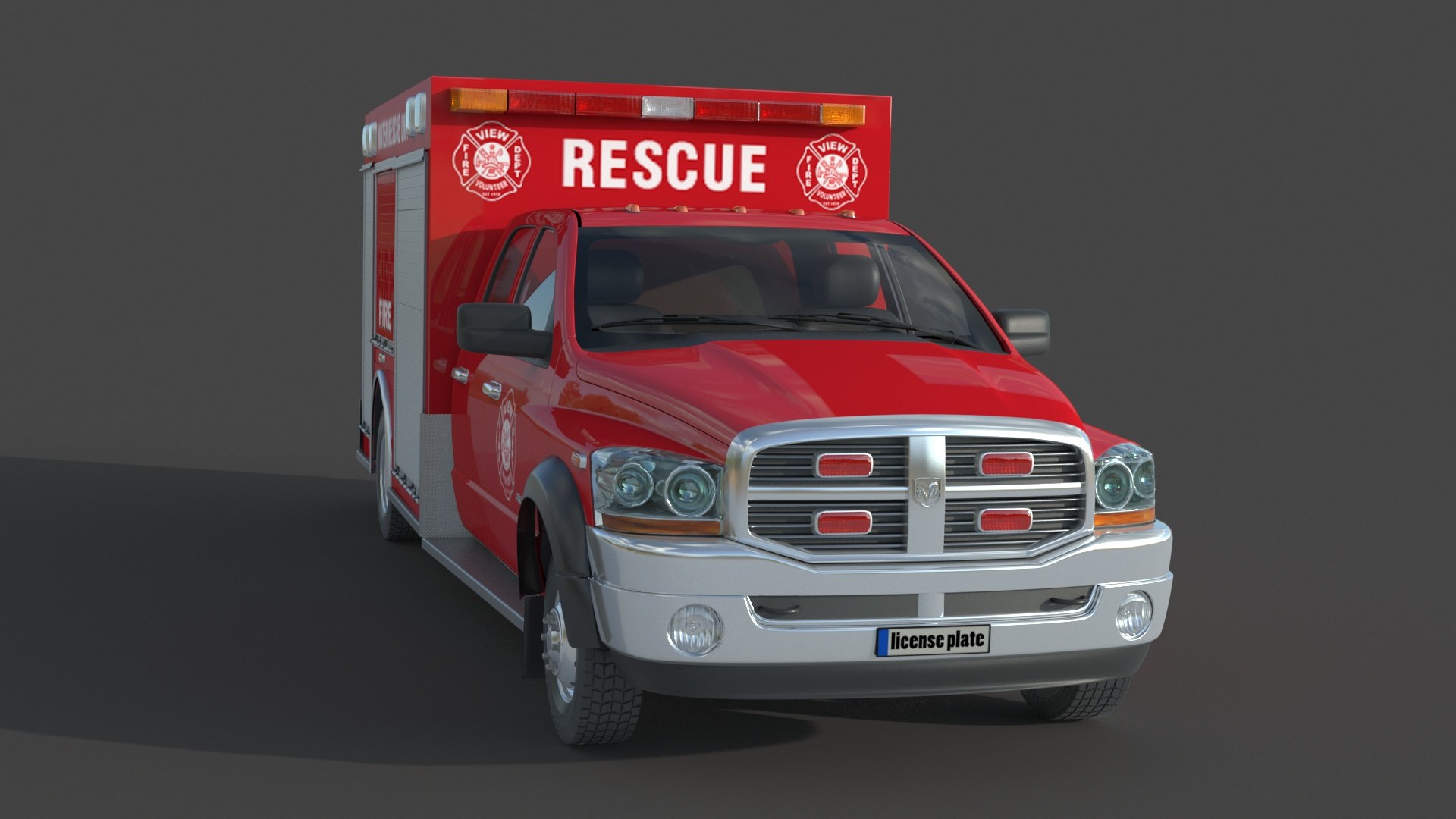 Dodge Ram Fire Model - TurboSquid 1895072