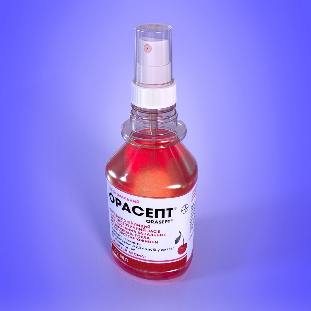 3D Orasept Spray Medicine Bottle - TurboSquid 1323608