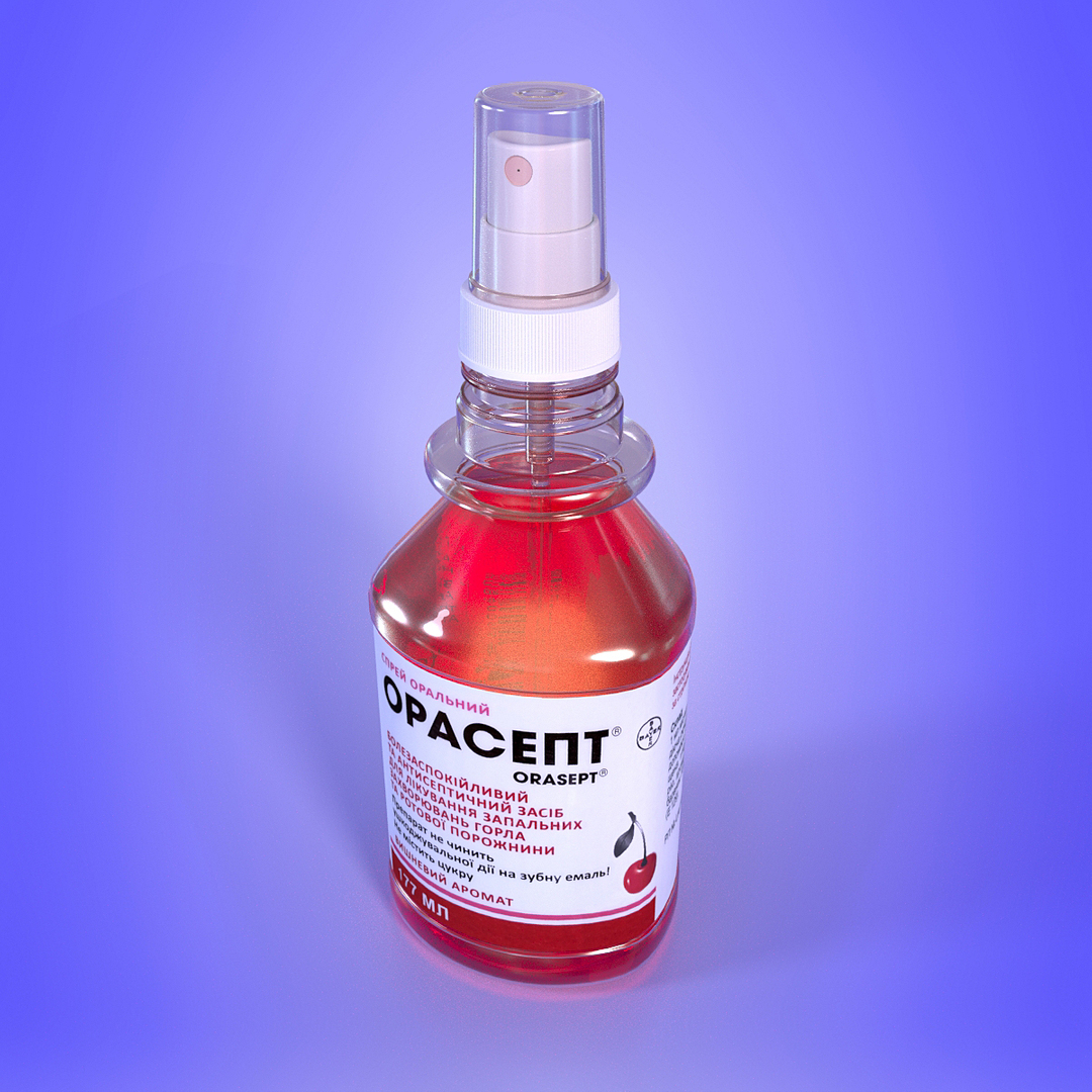 3D orasept spray medicine bottle - TurboSquid 1323608
