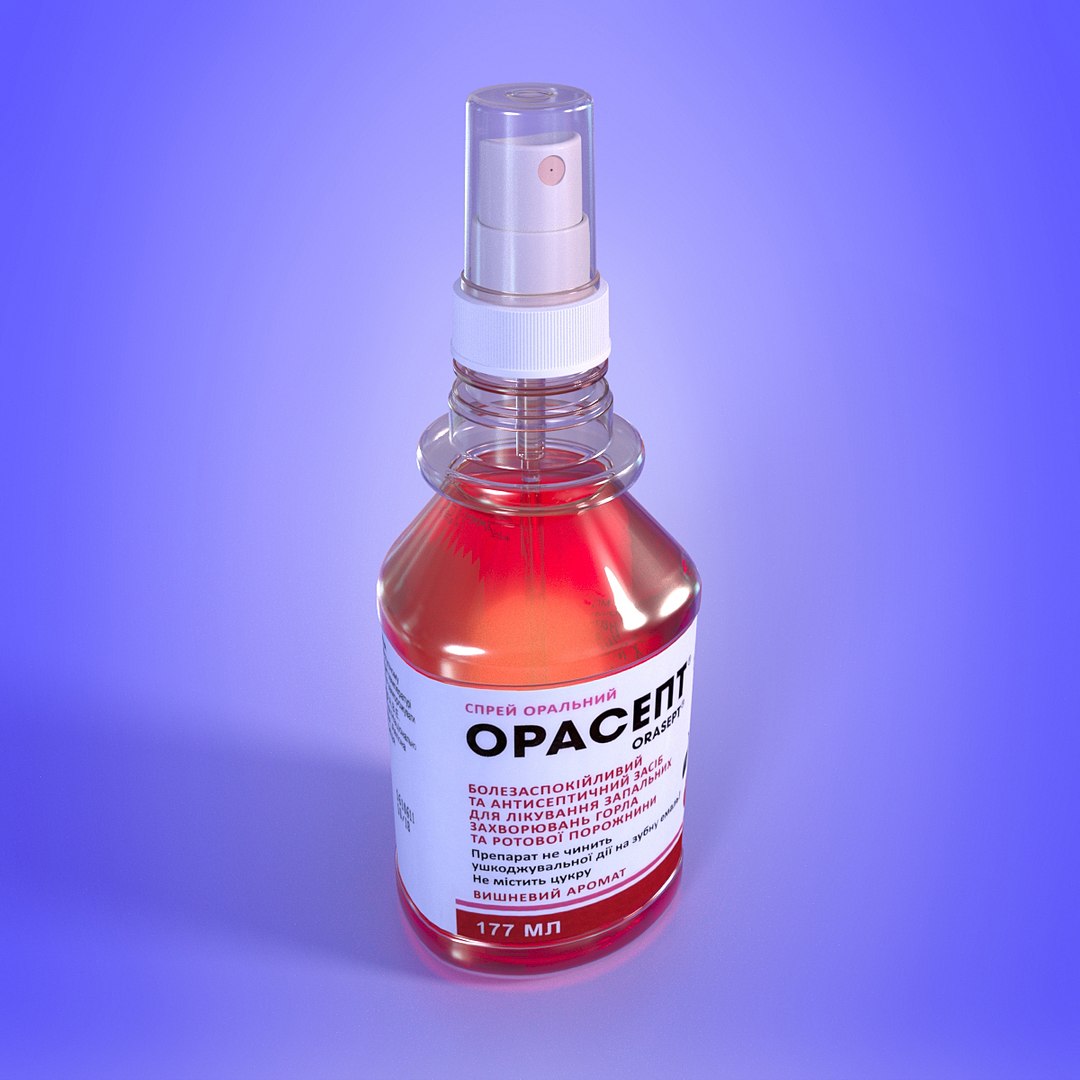 3D Orasept Spray Medicine Bottle - TurboSquid 1323608