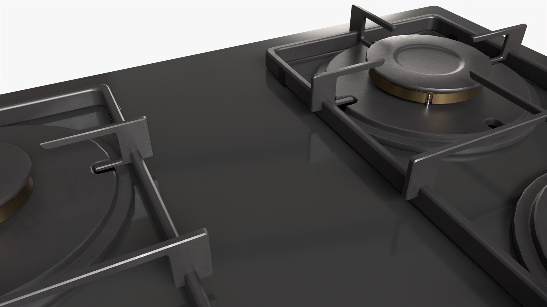 3D Gas Hob 4 Burners Glass Black 01 - TurboSquid 2027536