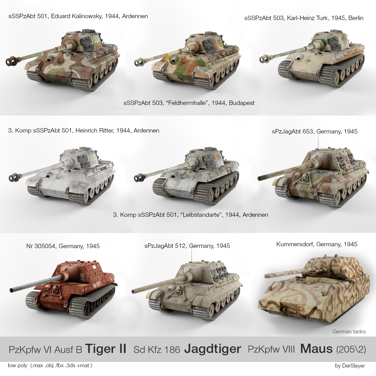 sd tiger ii jagdtiger 3d model