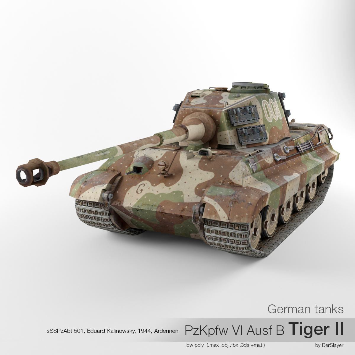 sd tiger ii jagdtiger 3d model