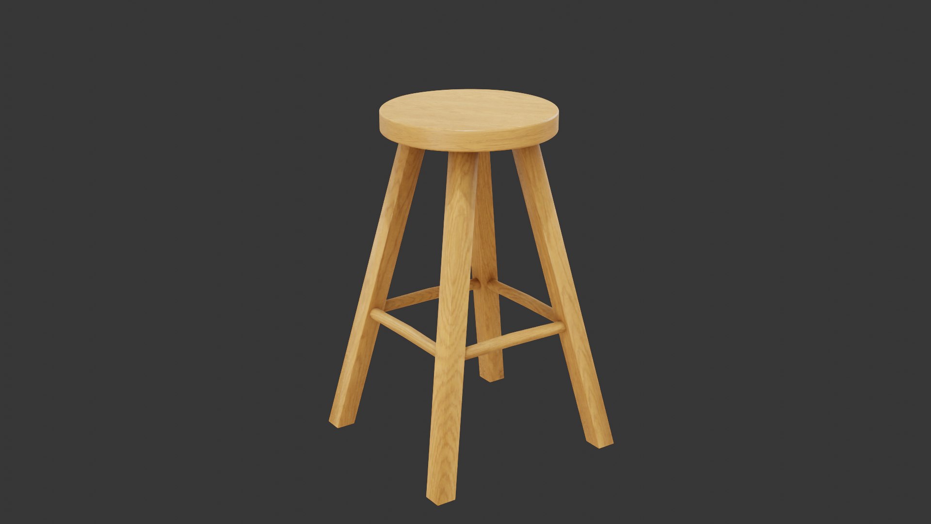 3D Bar Wooden Stool model - TurboSquid 2175119