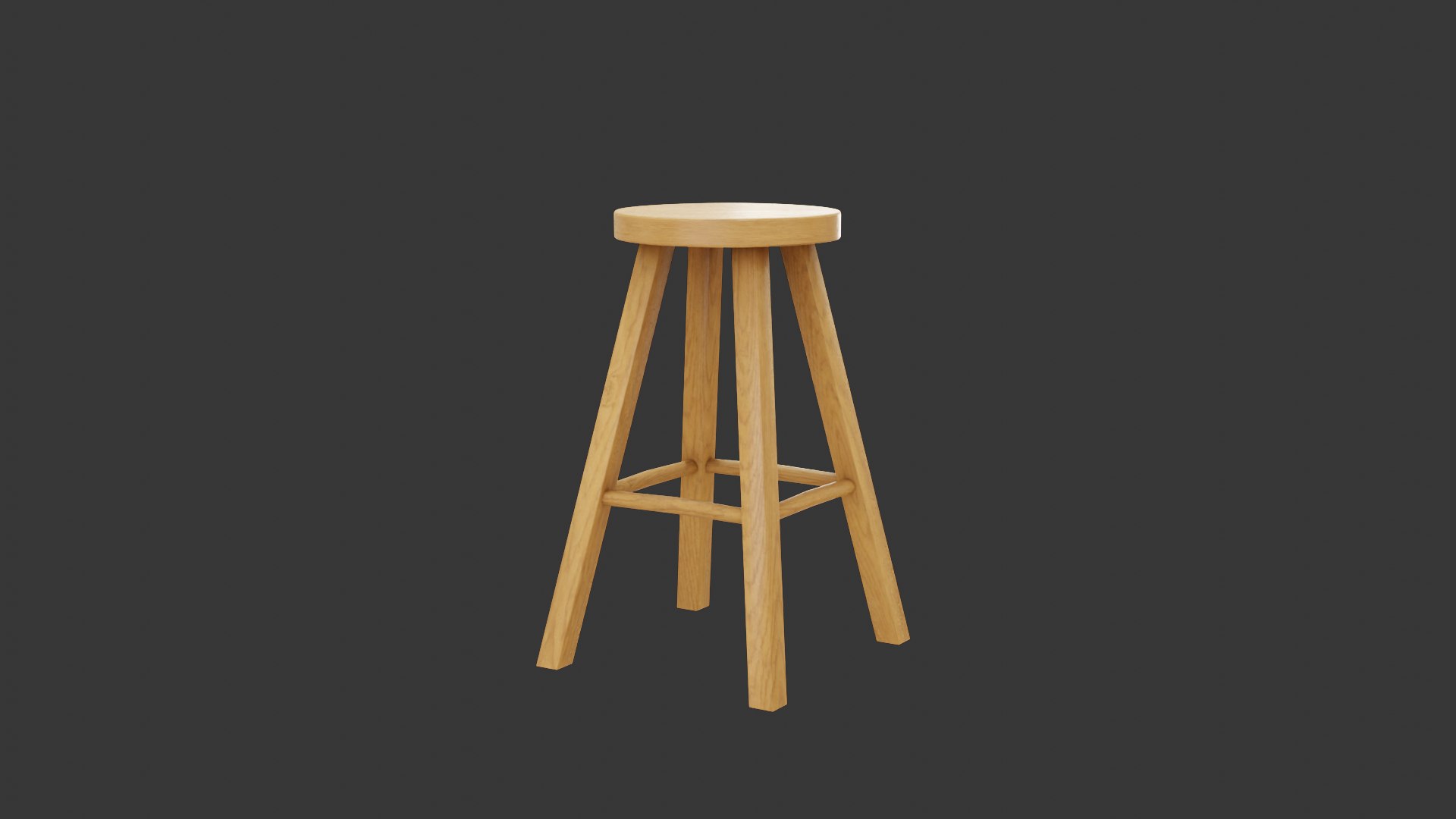 3D Bar Wooden Stool model - TurboSquid 2175119