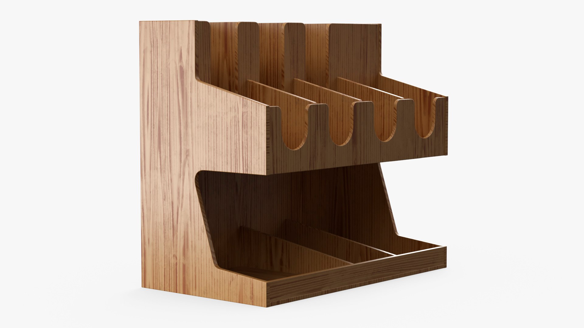 Organizer Dual Level Cup And Condiment Holder Wood 3D Model ...