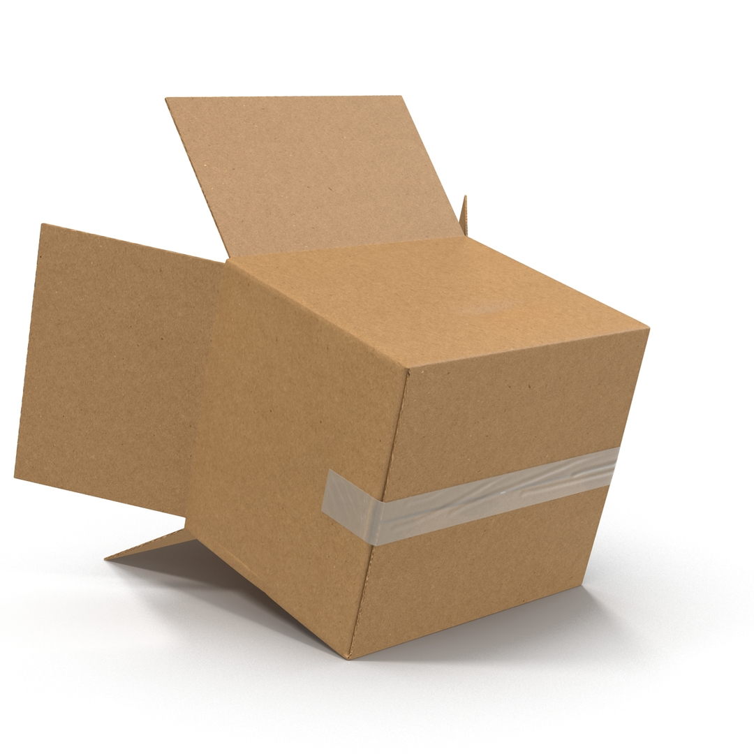 3d Open Cardboard Box