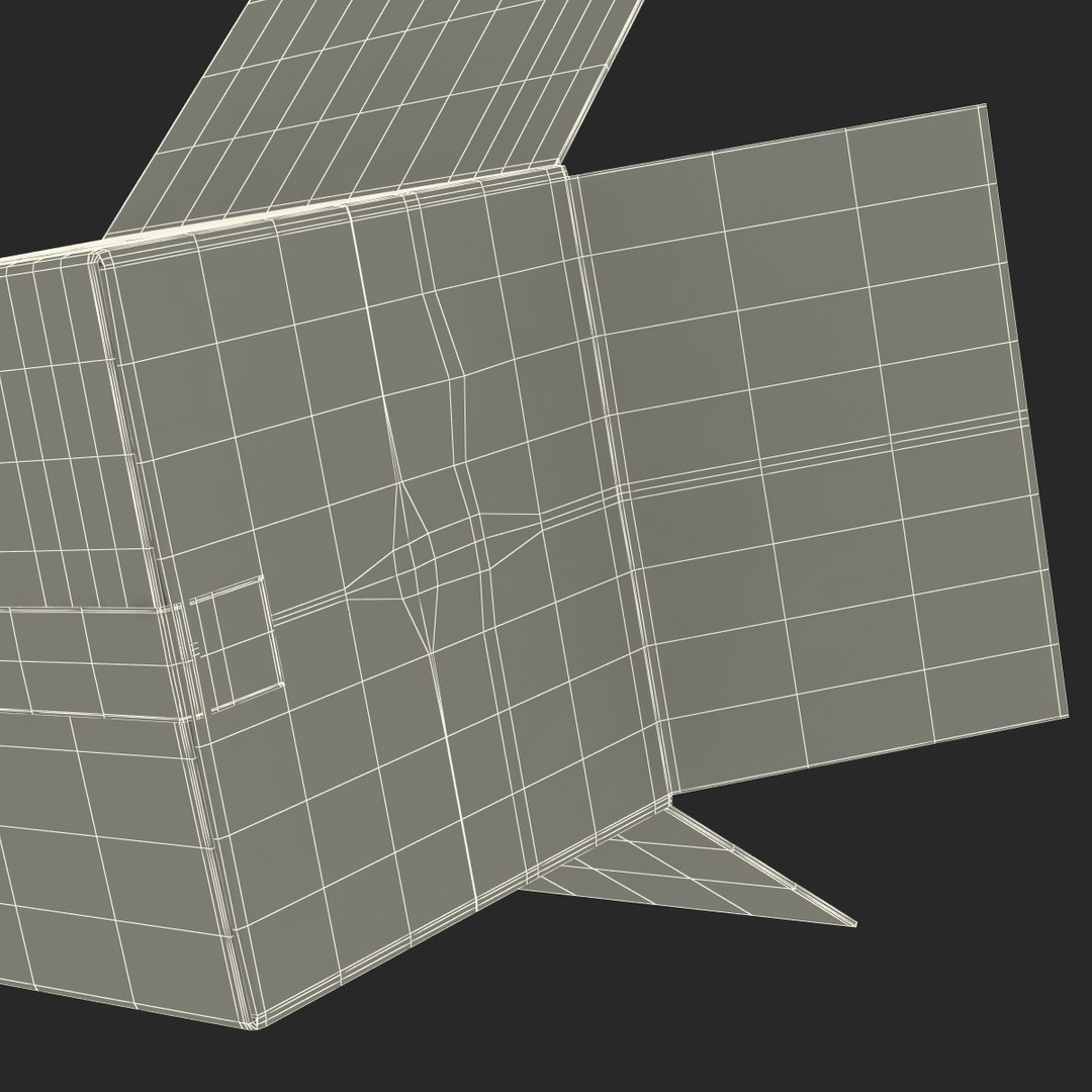 3d open cardboard box