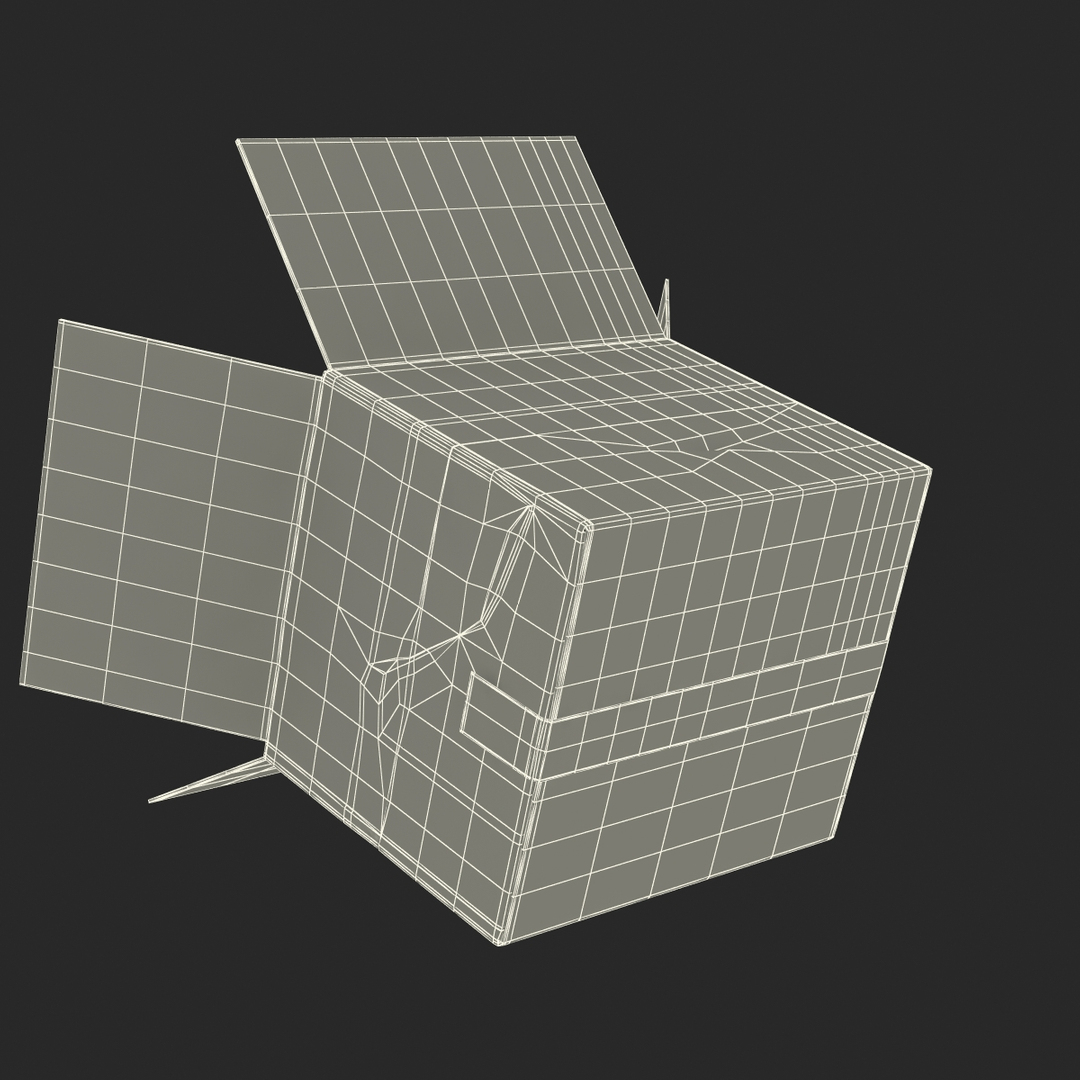 3d Open Cardboard Box