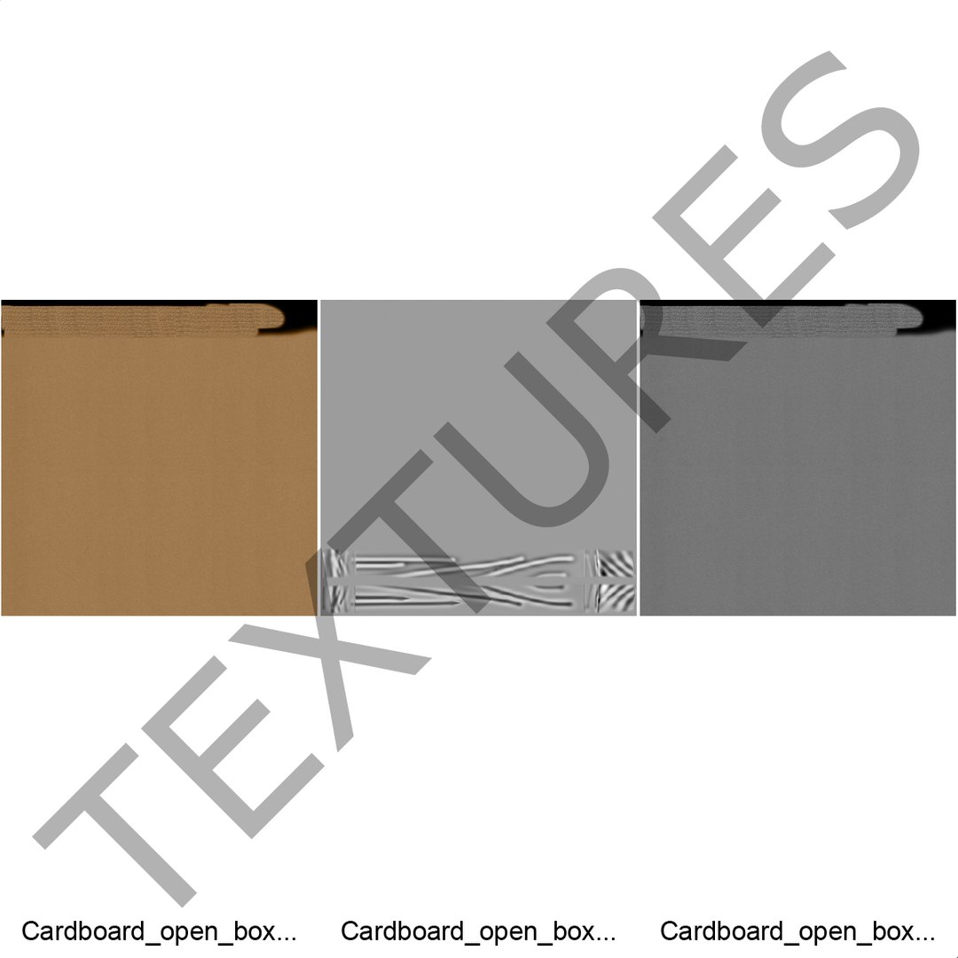 3d open cardboard box