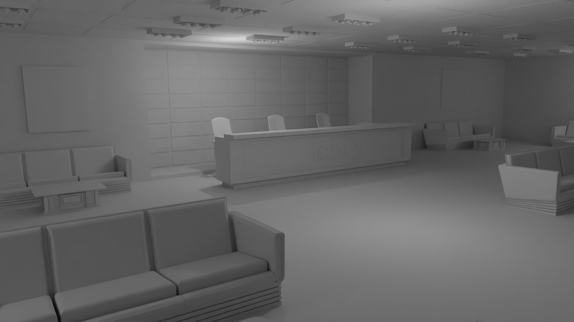 Lobby Interior No Material 3D Model - TurboSquid 2178799