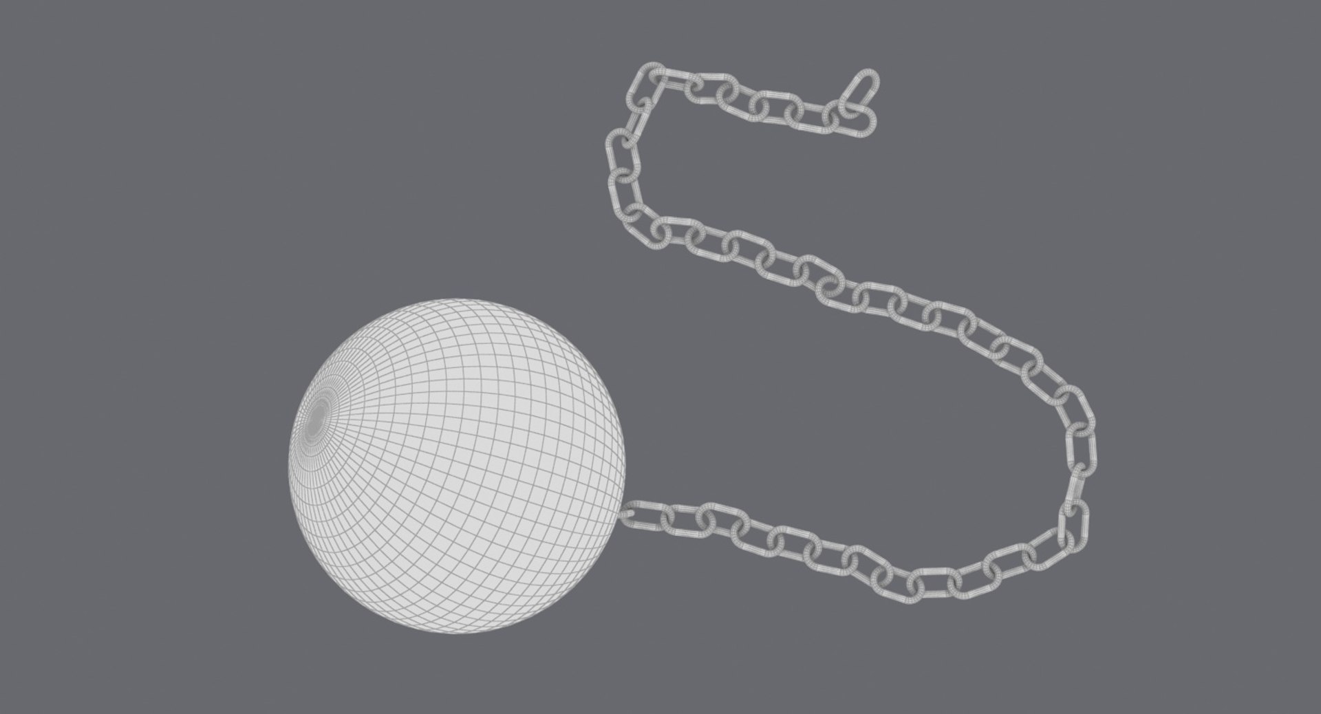 3d Model Of Broken Ball Chain