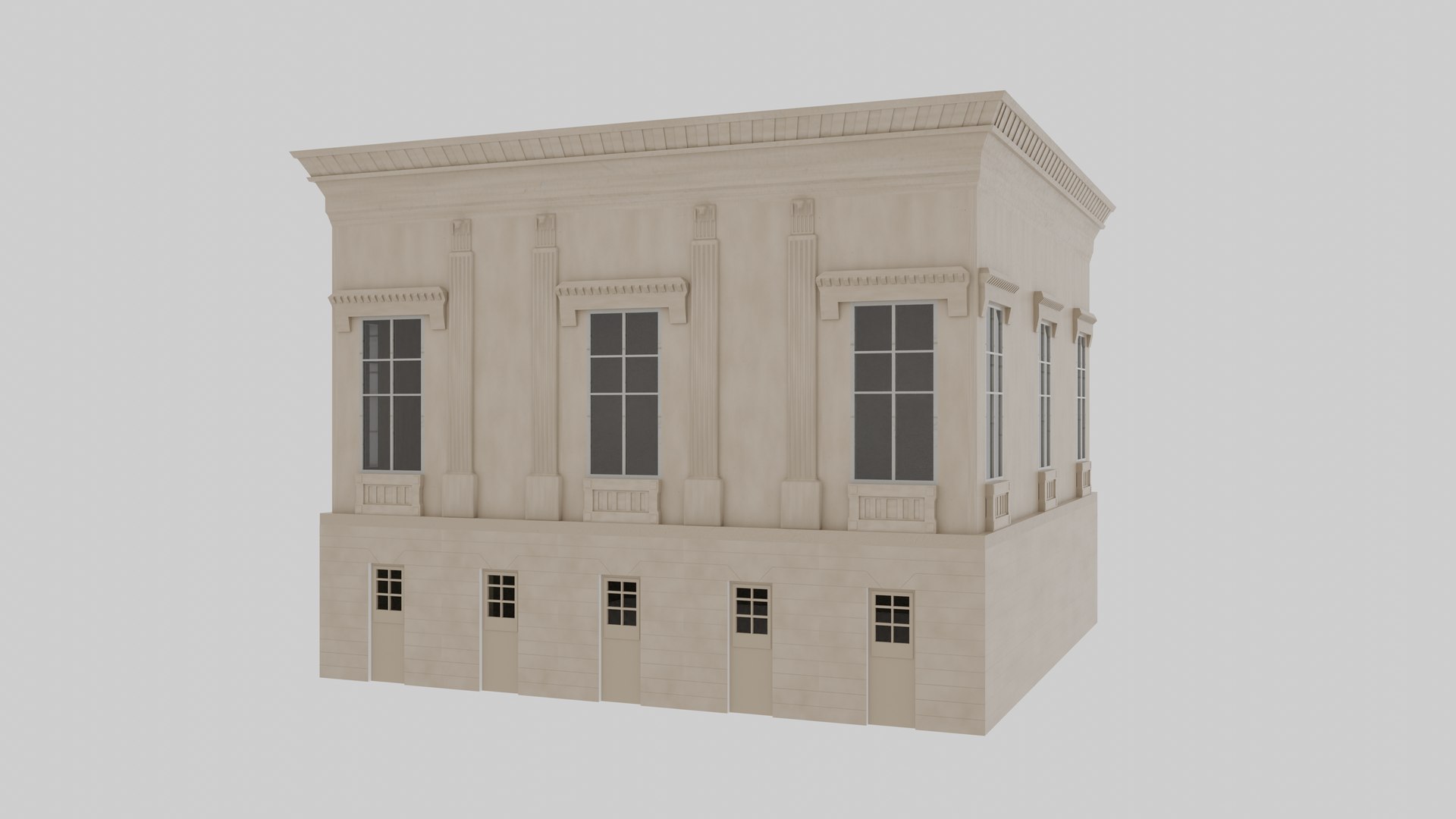 Low Poly Classical Building 3D Model - TurboSquid 2038958