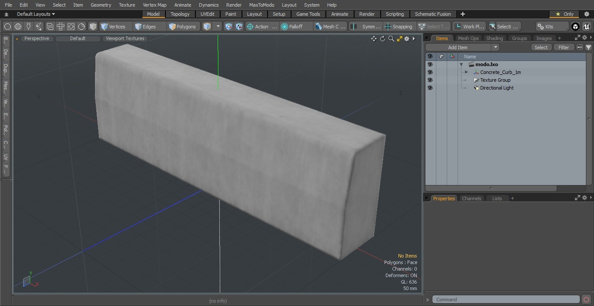3D Model Concrete Curb 1m - TurboSquid 2028873
