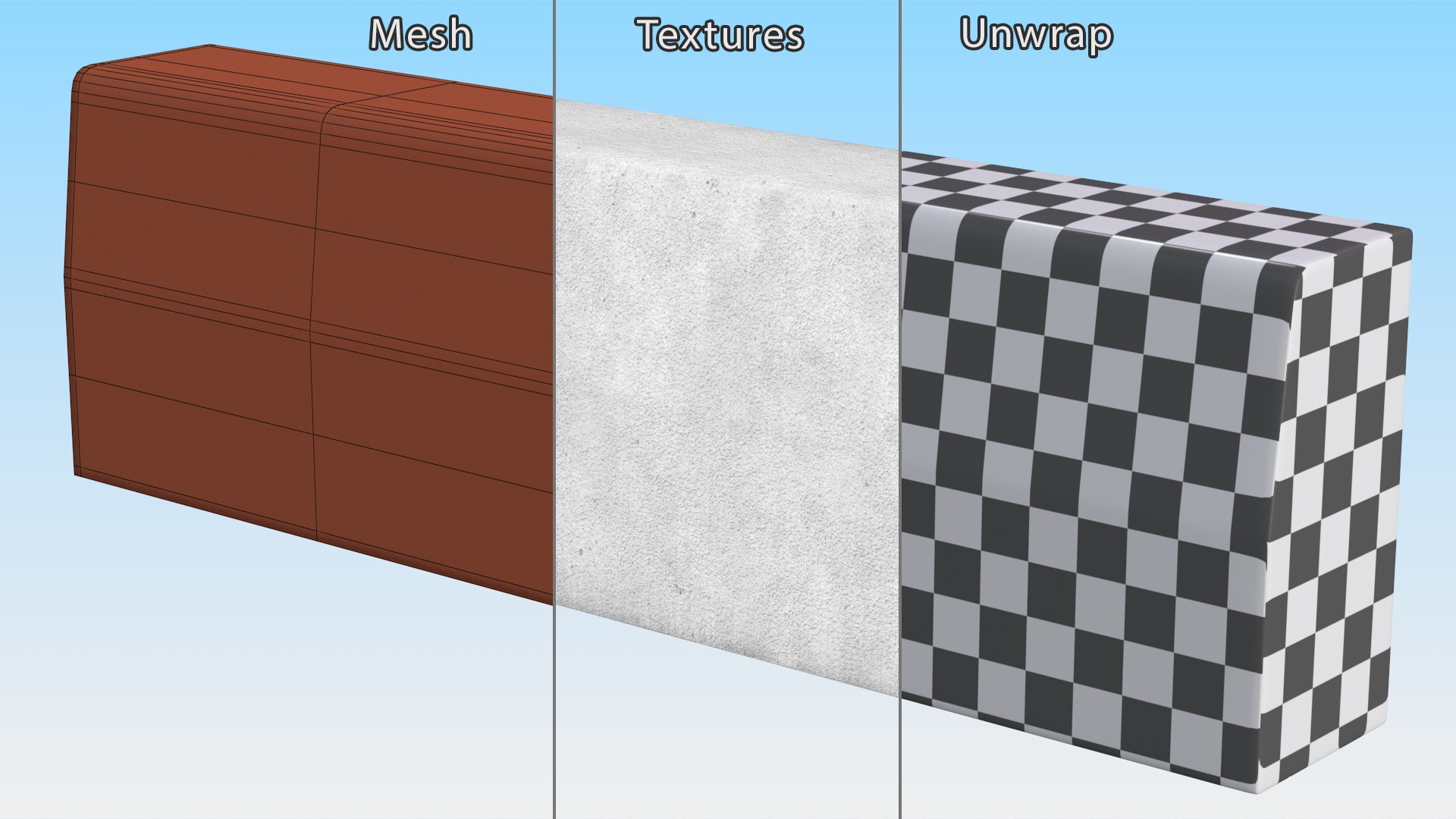 3D Model Concrete Curb 1m - TurboSquid 2028873