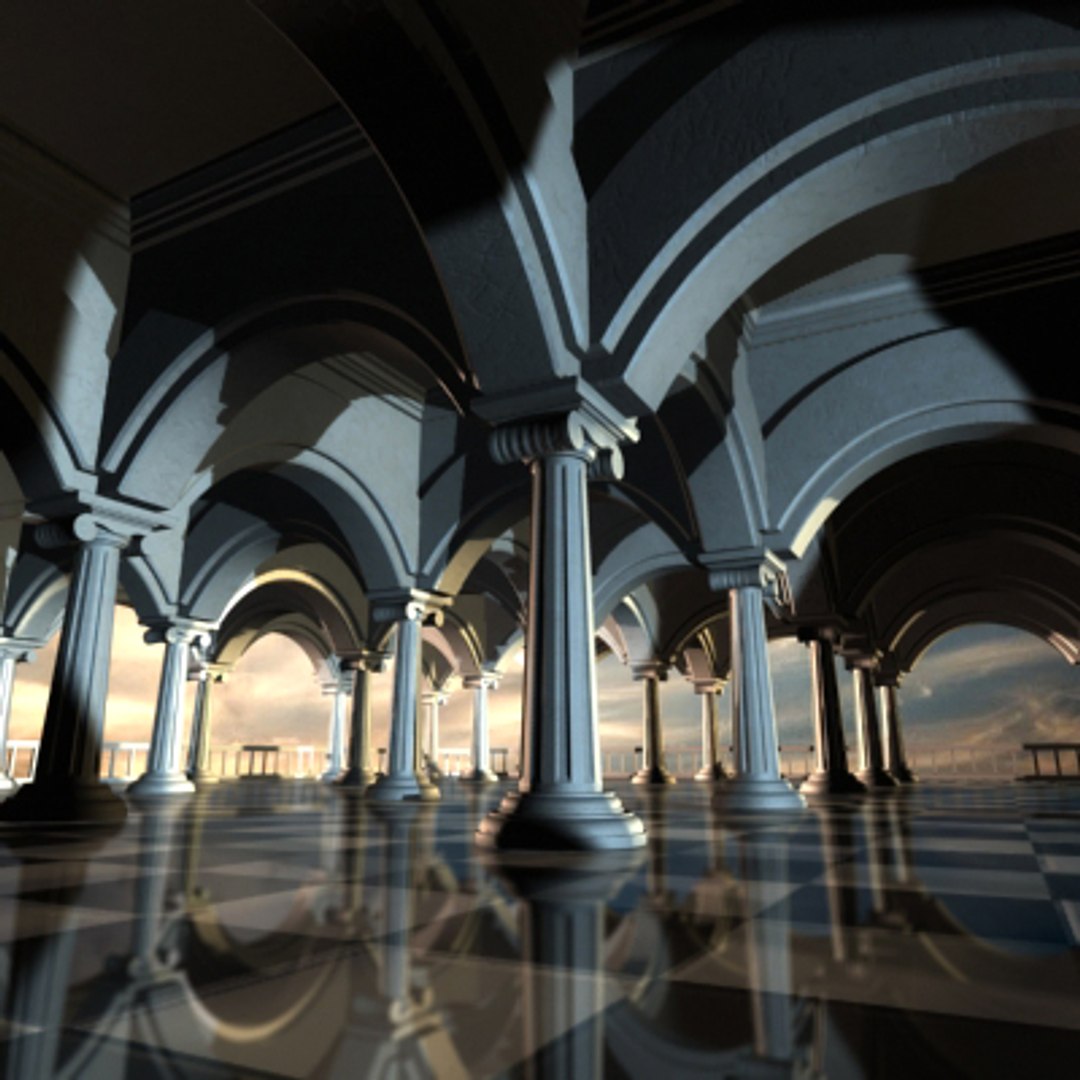 Columned Terrace 3d Model