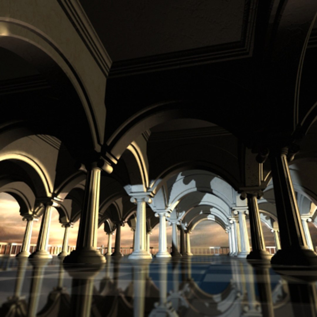 Columned Terrace 3d Model