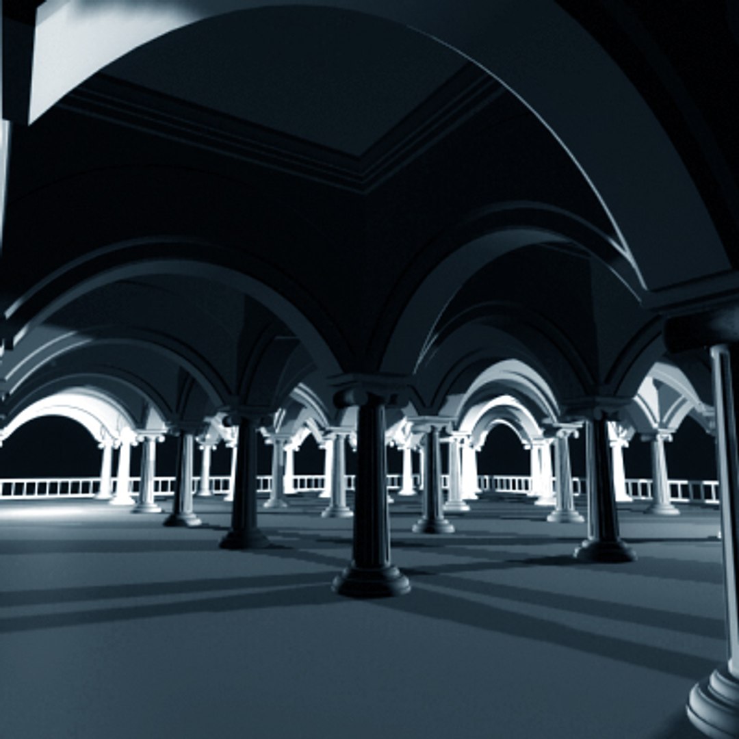 Columned Terrace 3d Model