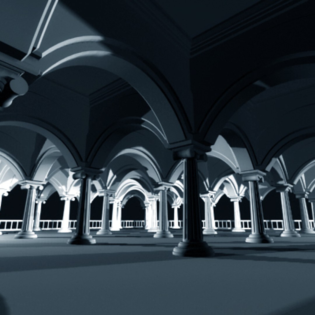 Columned Terrace 3d Model