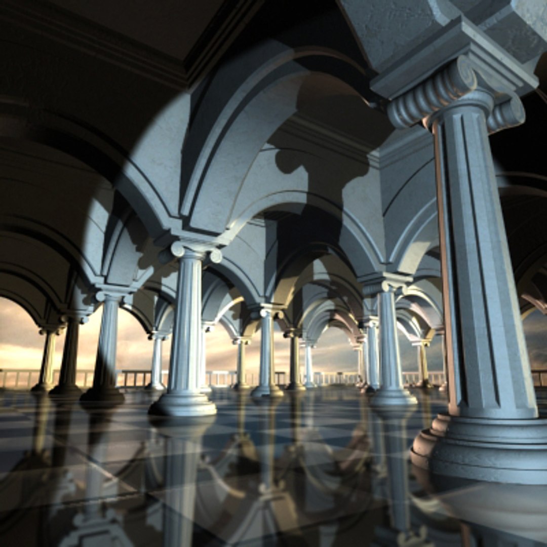 Columned Terrace 3d Model