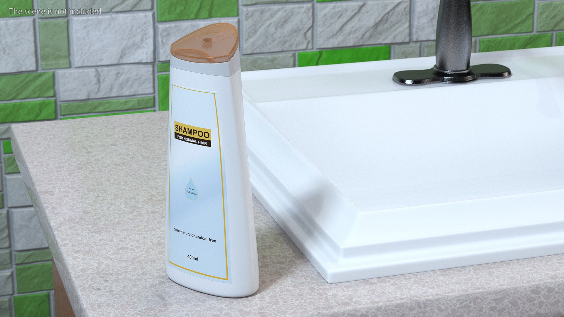 Shampoo Bottle Triangle Long Shape 400ml 3D Model - TurboSquid 2172235