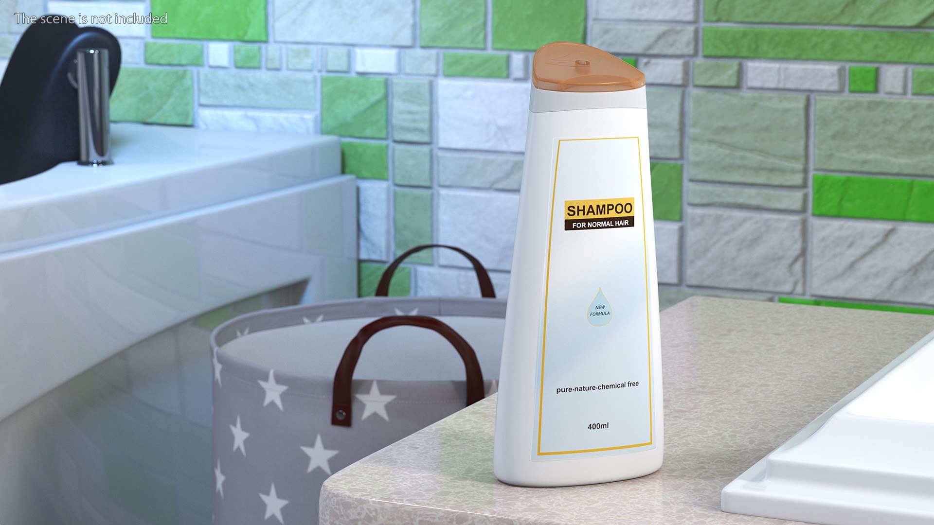 Shampoo Bottle Triangle Long Shape 400ml 3D Model - TurboSquid 2172235