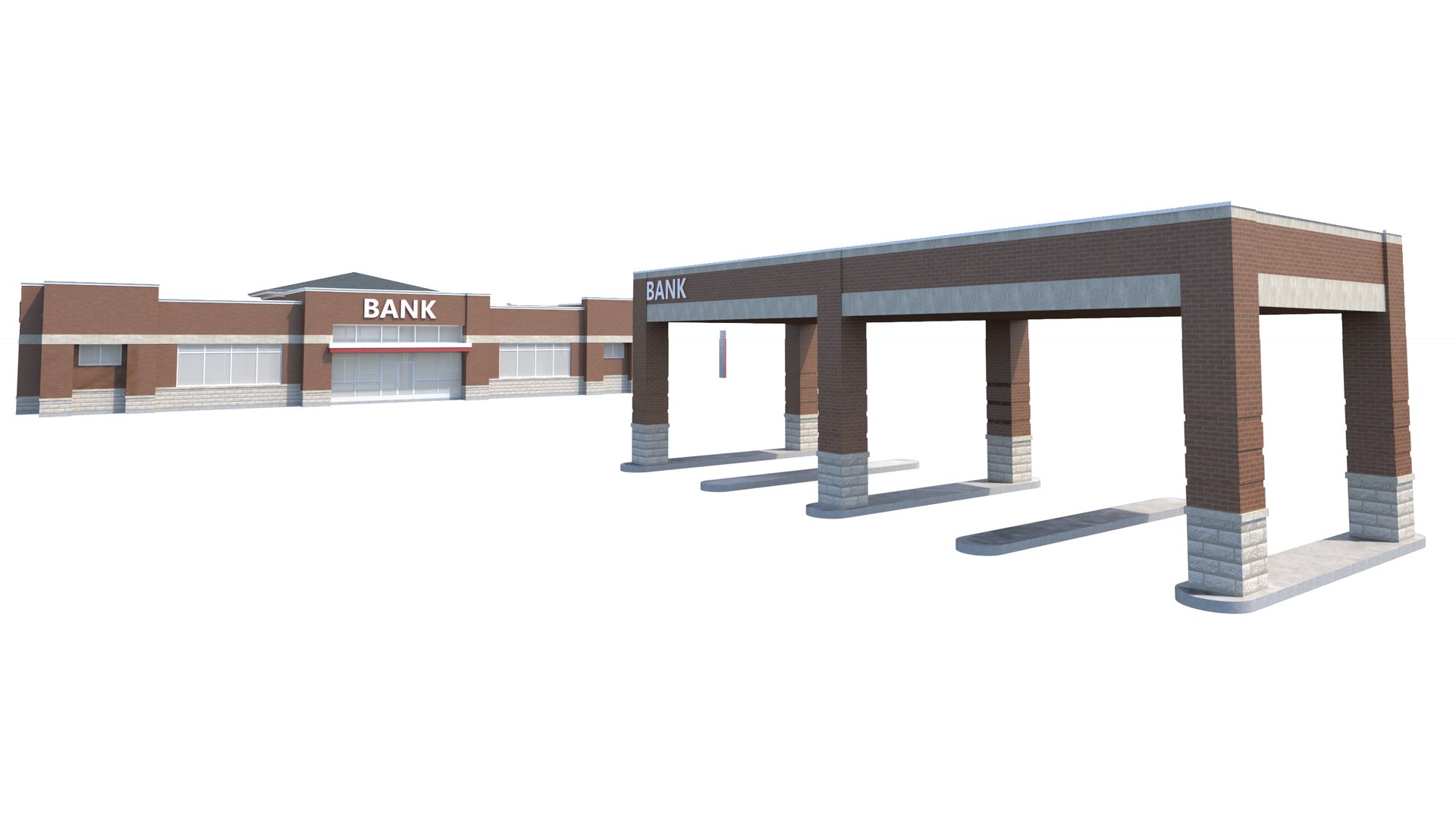 3d Model Bank Pylon Sign